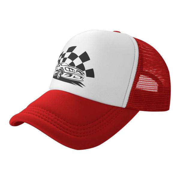 商品名:  VHALGVNBC Checkered Flags Race Car Mens Womens Mesh Hats Teens Baseball Cap Adjustable Trucker Hat for Outdoor Spr...