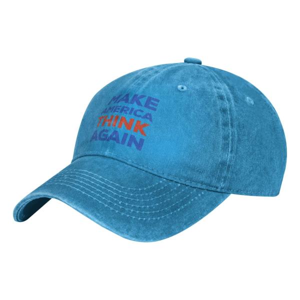商品名:  VHALGVNBC Make America Think Again Trucker Hat Vintage Washed Denim Baseball Cap Adjustable Dad Hats for Men Women...