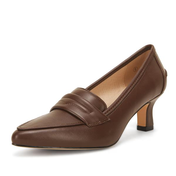 商品名:  Coutgo Womens Low Kitten Heels Pumps Closed Pointed Toe Stiletto Faux Leather High Heel Slip on Office Dress Weddi...