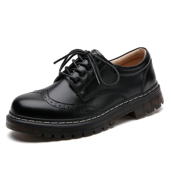 商品名:  Womens Lace up Business Flat Oxfords Breathable Simple Wingtips Brogues Supportive Faux Leather Saddle Shoe for La...
