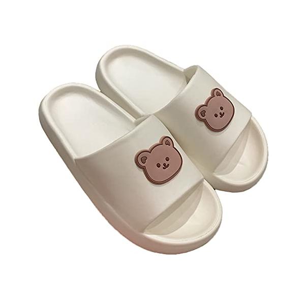 商品名:  AONUOWE Kawaii Bear Slipper Summer Cloud Slipper Aesthetic Slippers for Women Indoor and Outdoor Thick Platform No...