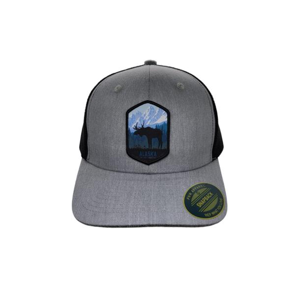 商品名:  Alaska Trucker Hat w/Last Frontier Woven Patch (Heather/Black)ブランド: PNW Apparel商品サイズ: 6 5/8-7 5/8高さ: 36.4998cm横幅: ...