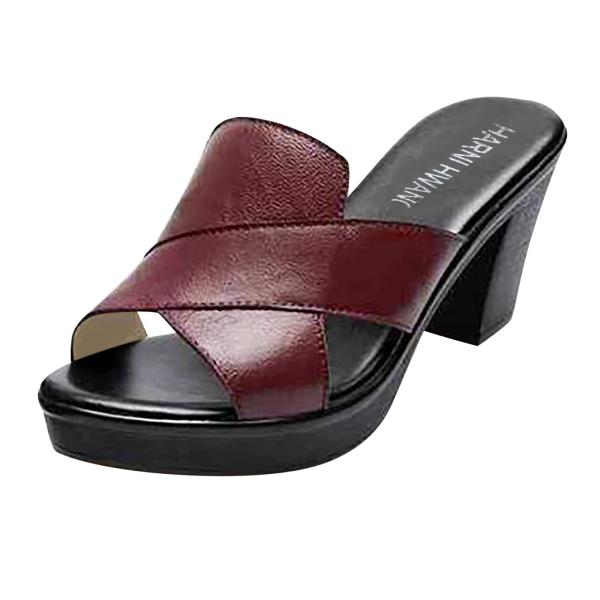 商品名:  Block Heel Slip On Dressy Sandals Women with Heels Slide Open toe Criss Cross Sandals Heels for Women Wine 8ブランド: ...