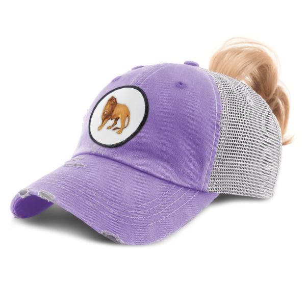 商品名:  Womens High Ponytail Cap Lion Vintage Look Animals Wild Animals Wild Animals King of The Jungle Cotton Lioness Pat...