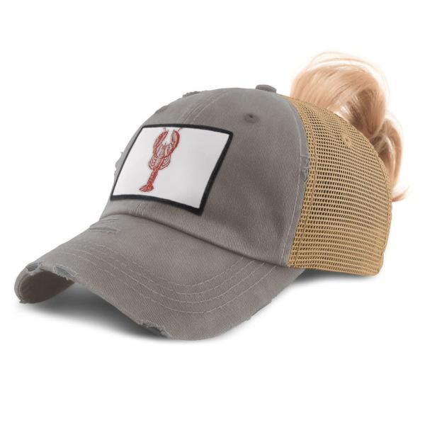 商品名:  Womens High Ponytail Cap Lobster Vintage Look A Food &amp; Beverage Seafood Seafood Crustaceans Cotton Nephroidae ...