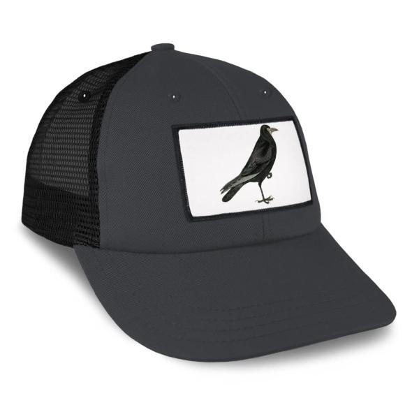 商品名:  Patch Hat Trucker Baseball Cap Crow Vintage Look A Animals Birds Birds Squawk Cotton Crow Dad Hat for Men &amp; Wo...