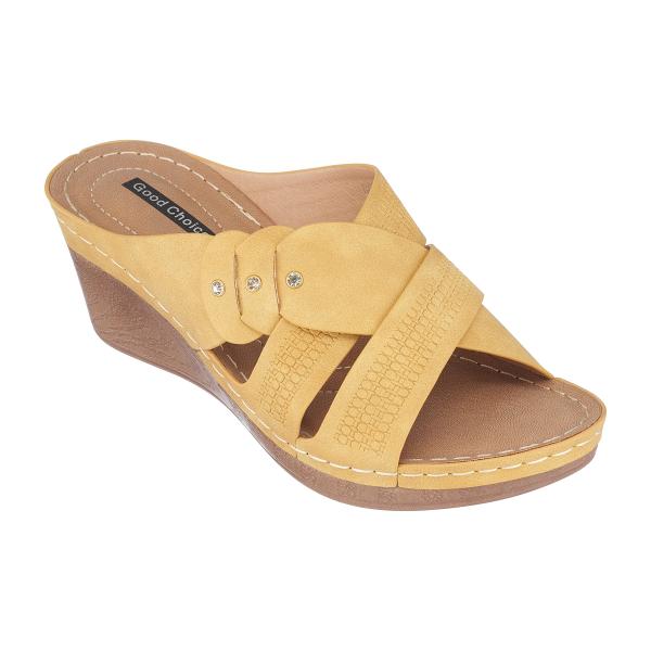 商品名:  GC Shoes Womens Open Toe Memory Foam Wedge Sandals, Summer Platform Heels, Low Heeled Crossover Strap Slides, Dort...