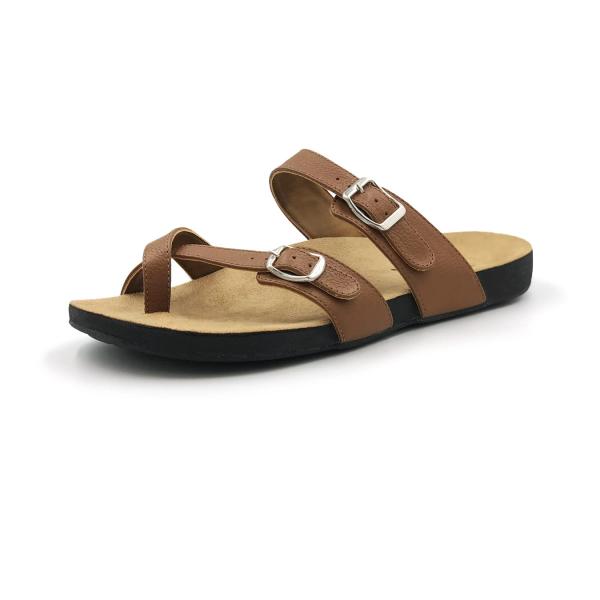 商品名: Zullaz- Heidi 女性用矯正サンダル 生体力学的アーチサポートとつま先ストラップ付きのスタイリッシュな日常用フットウェア, タン, 24 Zullaz- Heidi Orthotic Sandals for Women,...