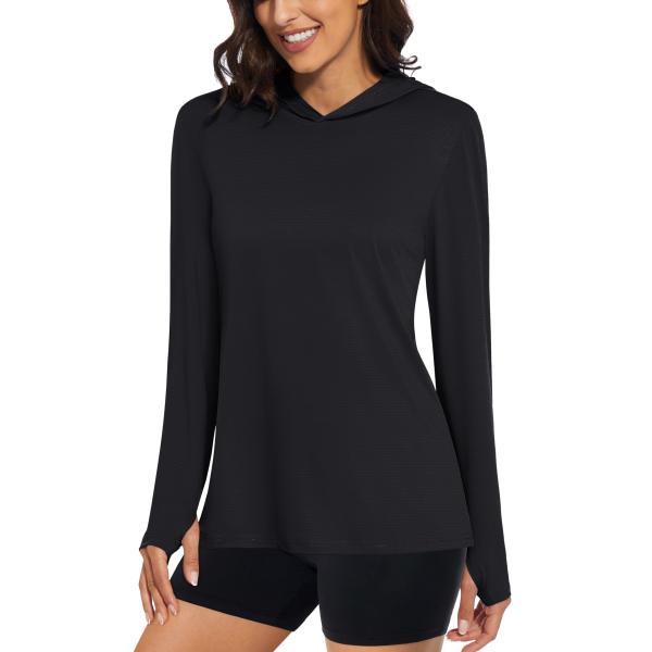 商品名:  MAGCOMSEN Womens Rash Guard UPF 50+ Long Sleeve Sun Protection Hoodie Moisture Wicking Rash Guard Black Sブランド: MAG...