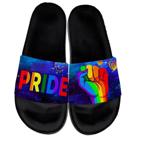 商品名:  ursant Gay Pride Sandals for Men Women LGBTQ Pride Fist Flat Slides Beach Pool Slippers Gifts for LGBT Month,US Si...