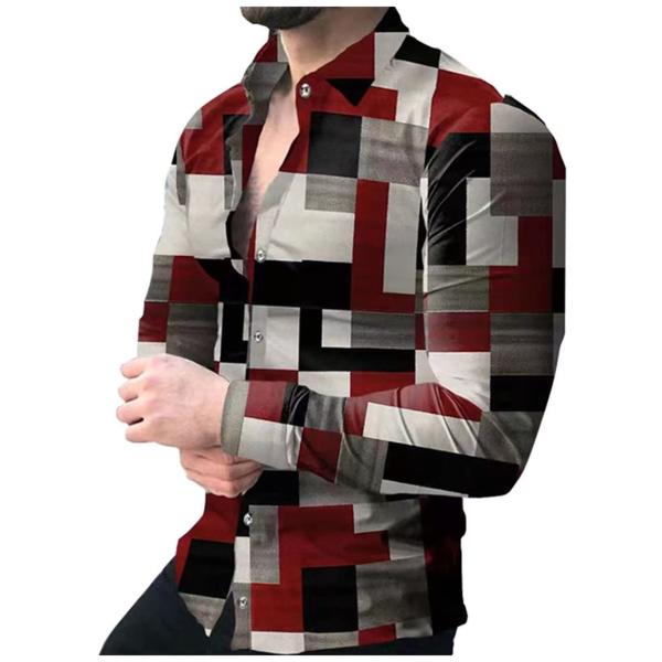 商品名:  Aulemen Men's Luxury Dress Shirts 3D Printed Party Shirts Long Sleeve Button Down Shirts 2XLブランド: Aulemen商品サイズ: XX...