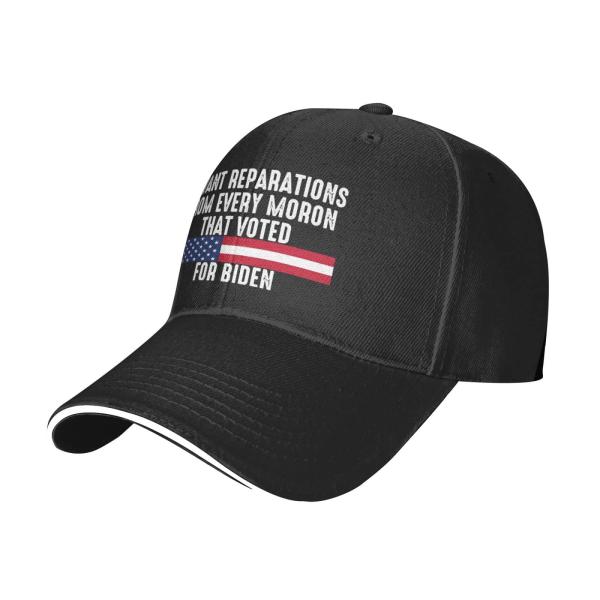 商品名:  MEENA Fk Biden Hat I Want Reparations from Every Moron That Voted for Biden Hat Women Baseball Cap Cute Caps Black...