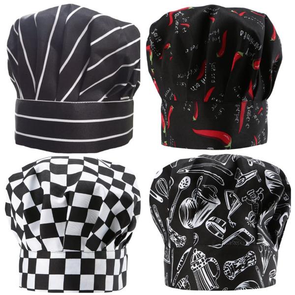 商品名:  Clzemo 4 Pack Kitchen Cooking Cap, Comfort Breathable Chef Skull Hats for Men Women, Adjustable Working Caps One S...