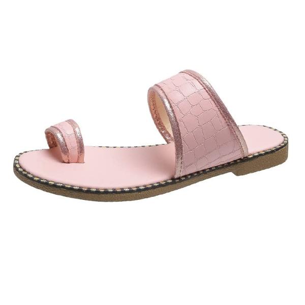 商品名:  oiangi Sequin Sandals for Women Flats Casual Summer Toe Ring Open Toe Slip On Slipper Solid Color Lightweight Comf...