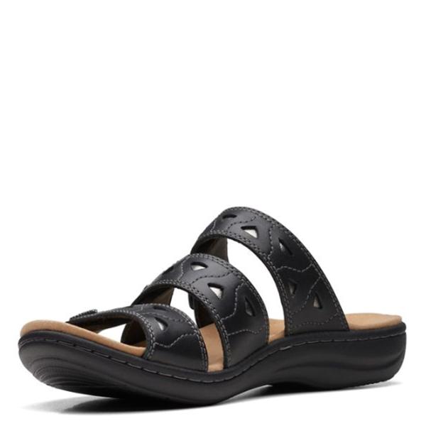 商品名: Clarks (クラークス) レディース Laurieann Nora サンダル, ブラックレザー, 7.5 Clarks Women's Laurieann Nora Flat Sandal, Black Leather, 7....