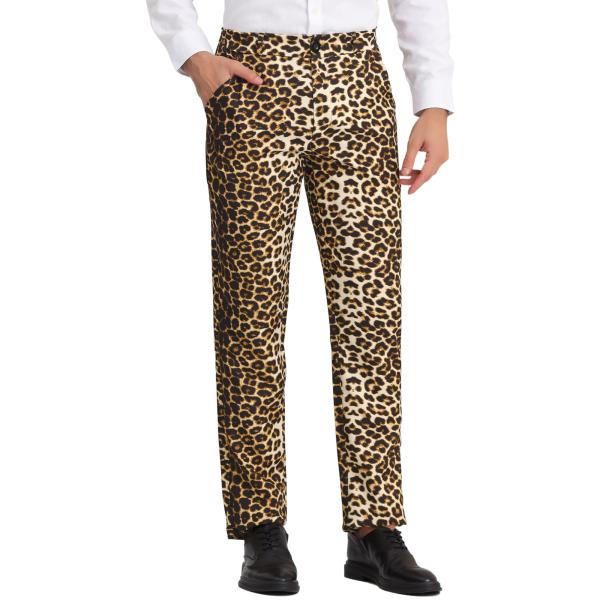 商品名:  Lars Amadeus Men's Animal Printed Pants Flat Front Party Prom Dress Pants 30 Leopard Printブランド: Lars Amadeus商品サイズ:...