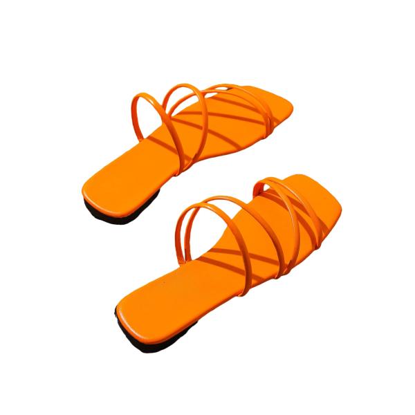 商品名: GORGLITTER フラットサンダル オープントゥ ストラップ スリップオン スライドサンダル, オレンジ(Burnt orange), 24.5 GORGLITTER Women's Strappy Flat Sandals ...