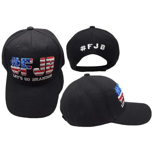 商品名:  #FJB Let's Go Brandon USA Flag Overlay Black Polyester Adjustable Embroidered Baseball Ball Cap Hatブランド: Trade Win...