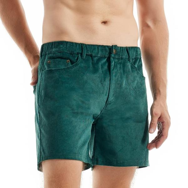 商品名:  AIMPACT Men's 5 Inseam Corduroy Shorts Cotton Casual Shorts Elastic Waistband with Multi-Pocket Daily Wear(DarkGre...