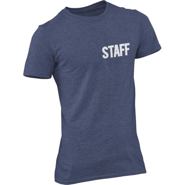 商品名:  Men's Staff Short Sleeve T-Shirt (BB, Chest Print, Heather Denim, Large)ブランド: NYC FACTORY商品サイズ: Large高さ: 33.02cm横幅...