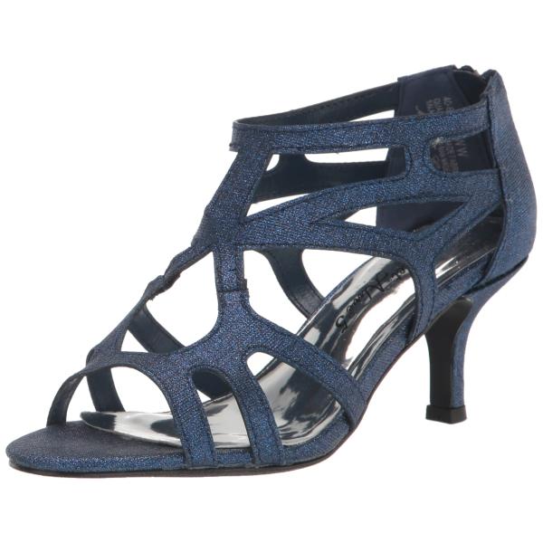 商品名: Easy Street レディース フラットヒールサンダル, ネイビーグリッター。, 9 Easy Street Women's Flattery Heeled Sandal, Navy Glitter, 9ブランド: Easy ...