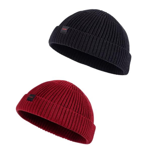 商品名:  DASMINI Fisherman Beanie,skull cap mens cotton beanie winter hat small short warm gift (Black+Winery, Size M)ブランド:...