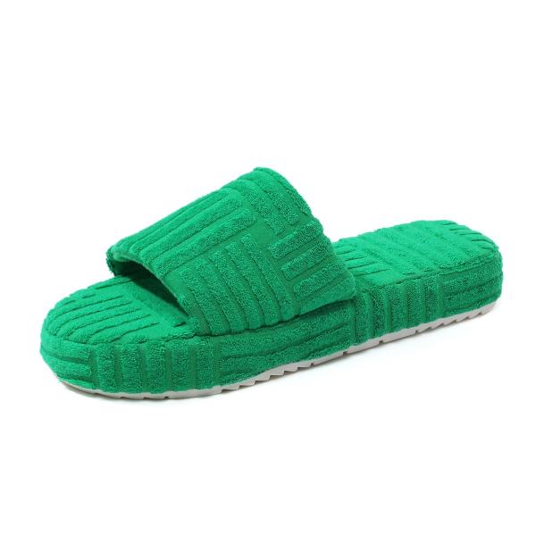 商品名:  Jakcuz Terry Towelling Slippers for Women Girls Flatform Open Toe Comfortable Slide Sandals Solid Green Size 11ブラン...