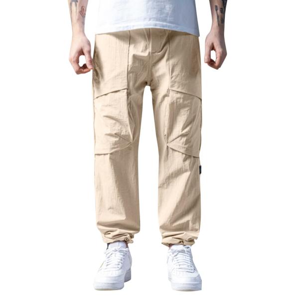 商品名:  Men's Drawstring Adjustable Solid Casual Pants Hems Pants Pocket Trousers Jogger Men's Pants Tech Pants Men (Khaki...