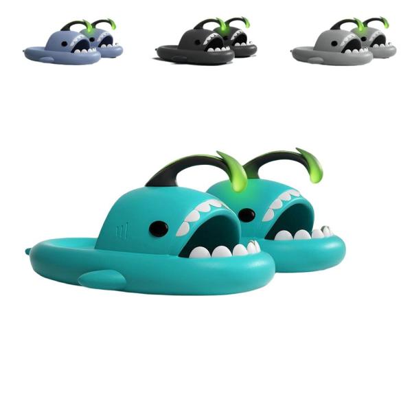 商品名:  Shark Slippers,Angler Fish Slides,Glow in the Dark, Super Soft, Comfy, Silent and Anti-slippery (Bright Blue, 5.5-...