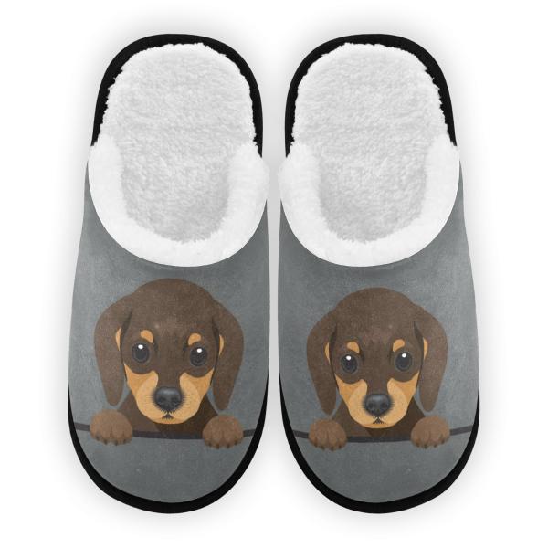 商品名:  Glaphy Dachshund Dogs Slippers for Men, Memory Foam House Slippers, Non-Slip Indoor Outdoor Winter Bedroom Shoes, ...