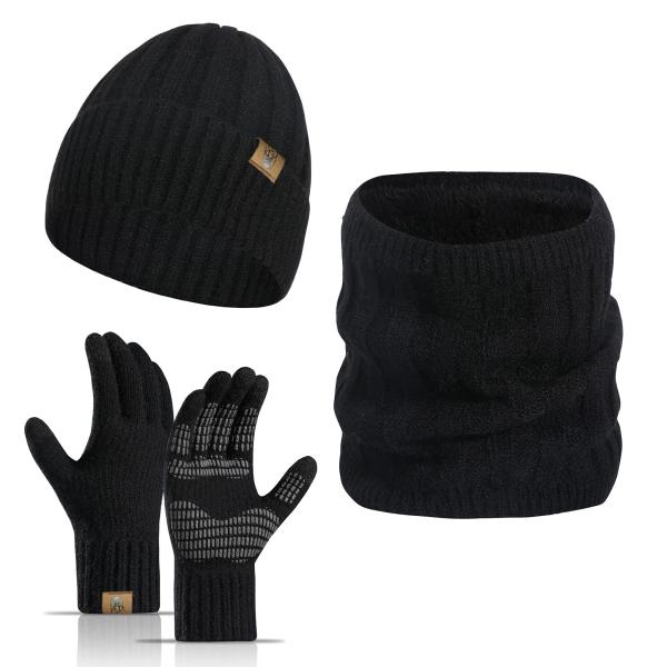 商品名:  3 in 1 Winter Beanie Hat Neck Warm Scarf and Touch Screen Gloves Set for Men and Womenブランド: Meajore商品サイズ: One Size...