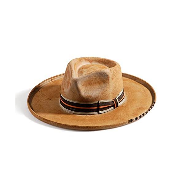 商品名:  Vintage Wide Brim Distressed Pencil Brim fedoras Panama Hat Classic Rancher for Men Women Wide Brim Roll with Ligh...
