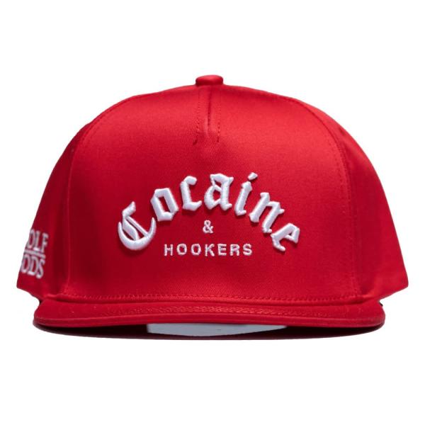 商品名:  Cocaine &amp; Hookers Red Snapback Golf Hatブランド: Golf Gods商品サイズ: One Size重量: 100g商品番号: HAT-R-CH色: Navy Blue素材: Acr...