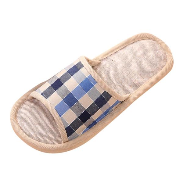 商品名:  Slipper Booties for Men Indoor Men's Fashion Casual Couples Gingham Home Slippers Indoor Men Slippers And (Blue, 1...