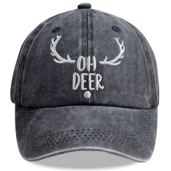 商品名:  Tacoesha Deer Hats for Men Women, Deer Gifts for Deer Lovers, Adjustable Washed Cotton Embroidered Elf Reindeer Ba...