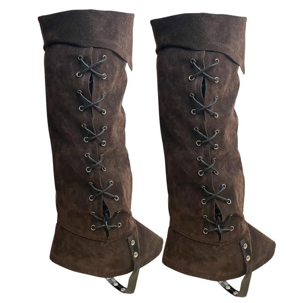 商品名: FORNYIN パイレーツブーツカバー 中世ルネッサンススチームパンクブーツカバー スタッド付き ハロウィンコスチューム用, ブラウン, One Size FORNYIN Pirate Boots Cover Knee High ...