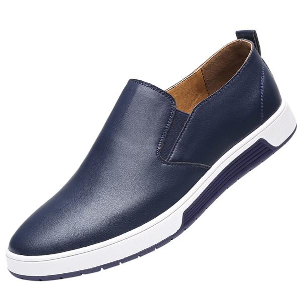 商品名:  Leather Work Shoes for Men Composite Toe Leisure Slip On Breathable Wear Men's Business Style Sneaker Men (Blue, 1...