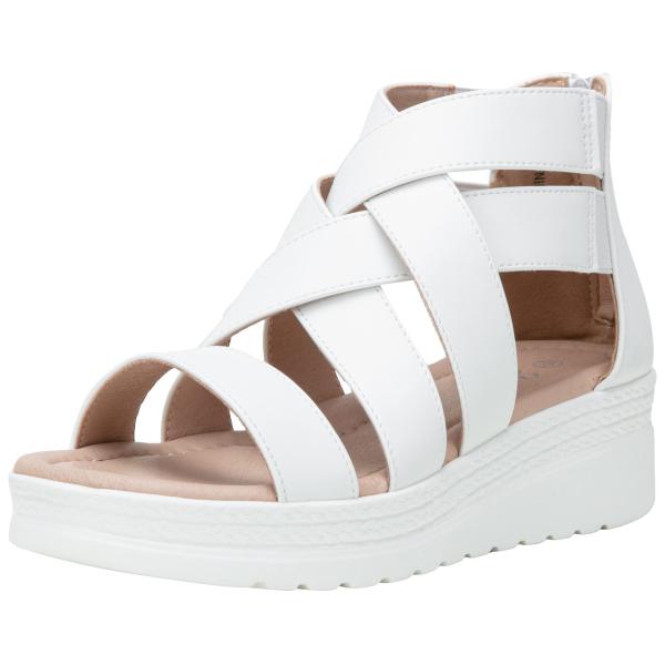 商品名: Jeossy レディース 866 プラットフォームサンダル ウェッジサンダル ストラップサンダル サマーサンダル レディース ジッパー付き, プラットフォーム サマーサンダル-866-ホワイト PU, 24.5 Jeossy Wo...