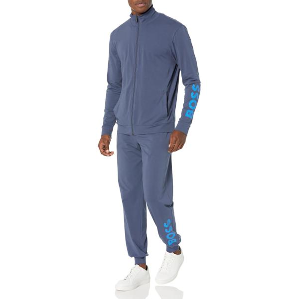 商品名:  BOSS Men's Bold Logo Zip Up Jacket with Matching Jogger Pant, Spruce Blue, XXLブランド: BOSS商品サイズ: XX-Large高さ: 36.6014...