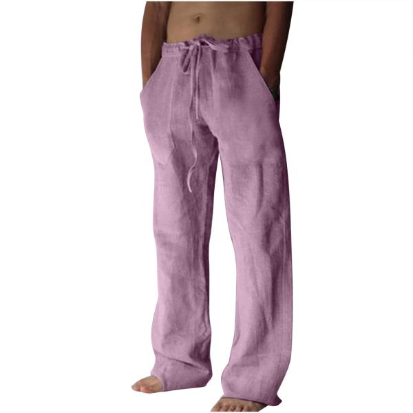 商品名:  Mens Cotton Linen Pants, Loose Casual Lightweight Elastic Waist Drawstring Beach Pants for Men Jogger Yoga Trouser...