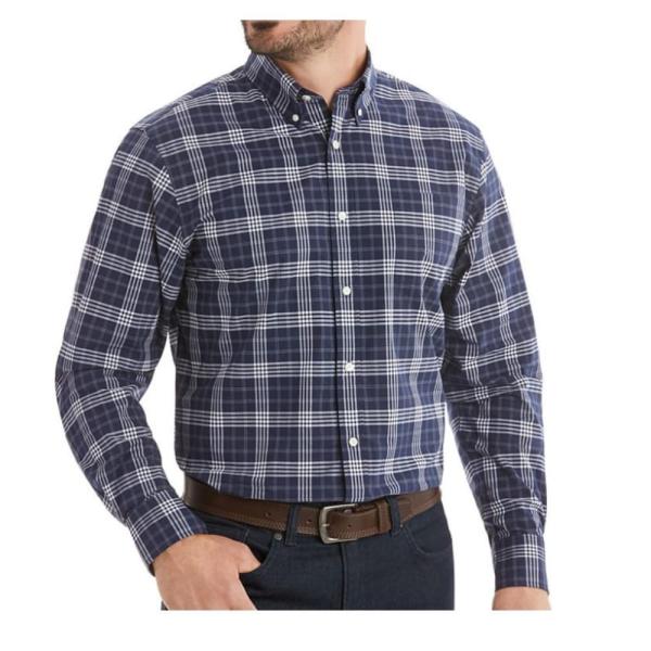 商品名:  MEMBER'S MARK Men's Long Sleeve Poplin Shirt (as1, alpha, xx_l, regular, regular, Standard, Blue Plaid, XXL)ブランド: ...
