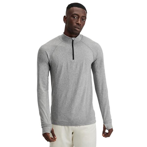 商品名: Fabletics メンズ The Training Day 1/4ジップ メンズ シームレス, Mid Grey Htr, X-Small Fabletics Men's The Training Day 1/4 Zip, Tr...