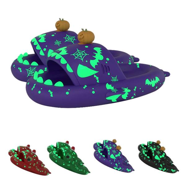 商品名:  Spooky Shark Slides Glow In The Dark For Men Women, Halloween Christmas Shark Slippers, 3D Cartoon Cloudy Shark Sl...