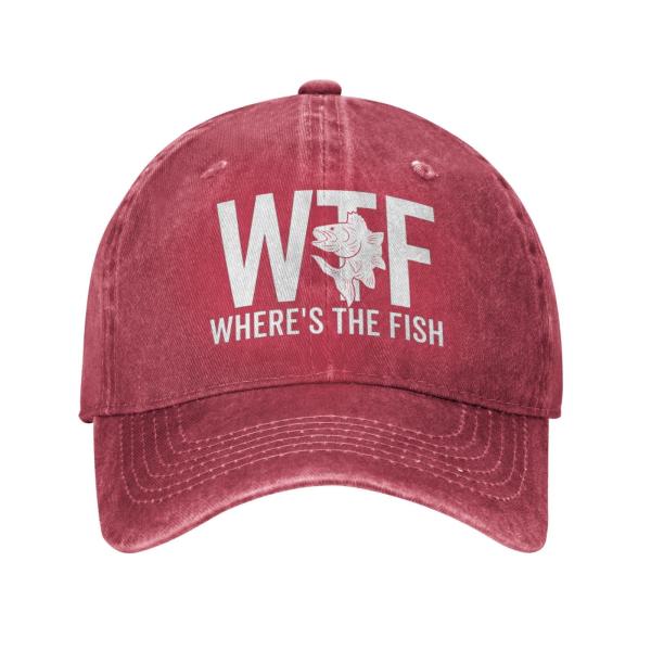 商品名:  Cryptomancy WTF Where's The Fish Hat Women Dad Hat Funny Hats Redブランド: Cryptomancy商品サイズ: One Size高さ: 16.891cm横幅: 1...