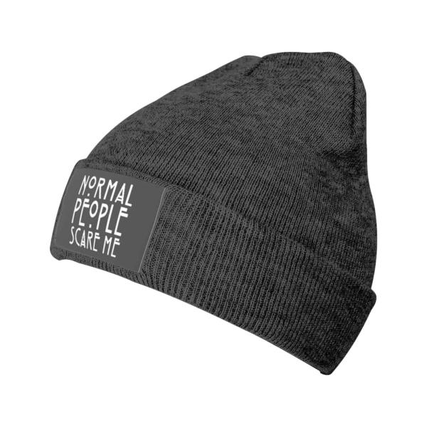 商品名:  Normal People Scare Me Beanie Hats for Men Knit Winter Hats for Women Warm Skull Cap for Running Outdoor Blackブランド...