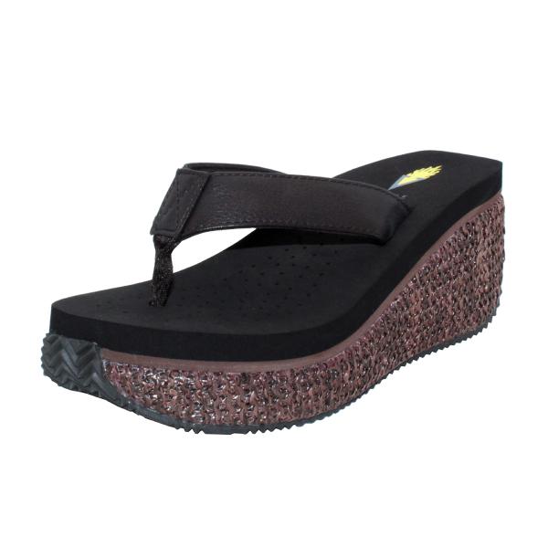 商品名: Volatile レディース アイランドウェッジサンダル, ブラック/ブラウンラフィア 2.0, 6 VOLATILE Women's Flip Flop Wedge Sandal, Brown Raffia, 6ブランド: VO...