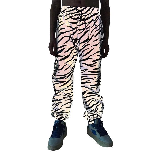 商品名:  LZLRUN Zebra Reflective Pants Men Hip Hop Dance Fluorescent Shiny Trousers Casual Harajuku Night Sporting Rave Jog...