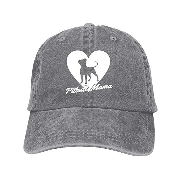 商品名:  Pitbull Mama Baseball Cap Vintage Adjustable Washed Hats Twill Plain Cowboy Hats Denim Dad Hat for Men Women Boy G...