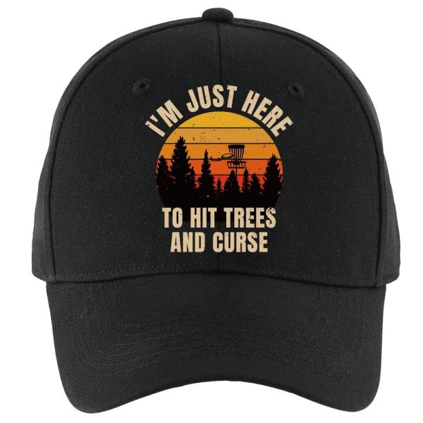 商品名:  Pishovi I'm Just Here To Hit Trees and Curse Fun Baseball Cap, Vintage Adjustable Cotton Cap, Funny Retirement Gif...
