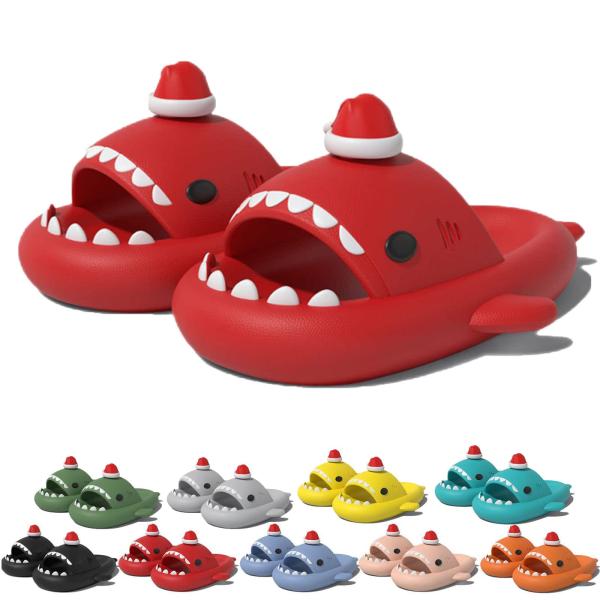 商品名:  LELEBEAR Christmas Shark Slides, Halloween Christmas Shark Slippers, Cloudy Shark Slides Glow In The Dark, Cloudy ...